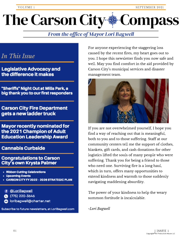 Check out the newest addition of the Carson City Compass, an official newsletter from Mayor Lori ...